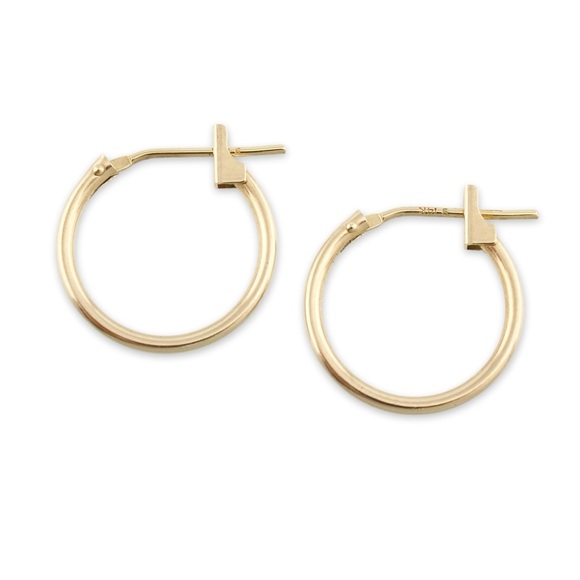 Jewelry | Vintage 14k Gold Hoop Earrings Simple Basic Hoops 5 | Poshmark